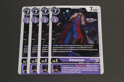 Digimon TCG (2020) - BT13-084 - 4x Astamon - Purple - Common | eBay UK