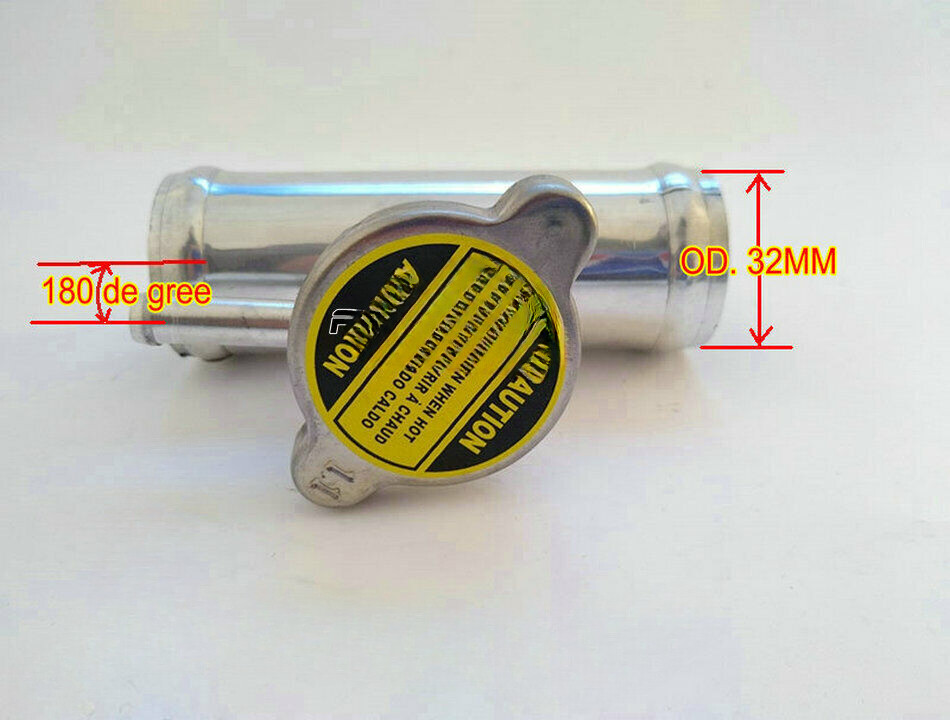 Aluminum In-Line Radiator Coolant Hose Connector Filler Neck 1-1/4 ...