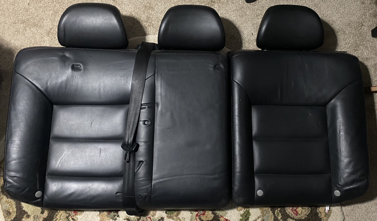 Mk4 VW Jetta Golf Rear Leather Black Bench Back Rest Seats | Adjustable ...
