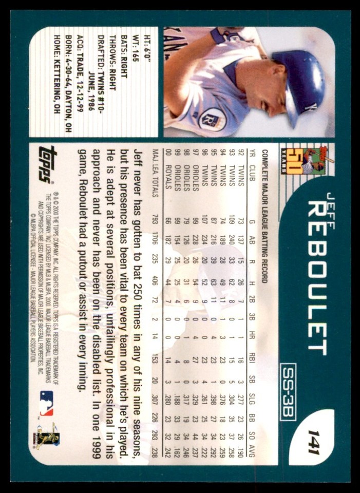 2001 Topps Jeff Reboulet . Kansas City Royals #141 | eBay