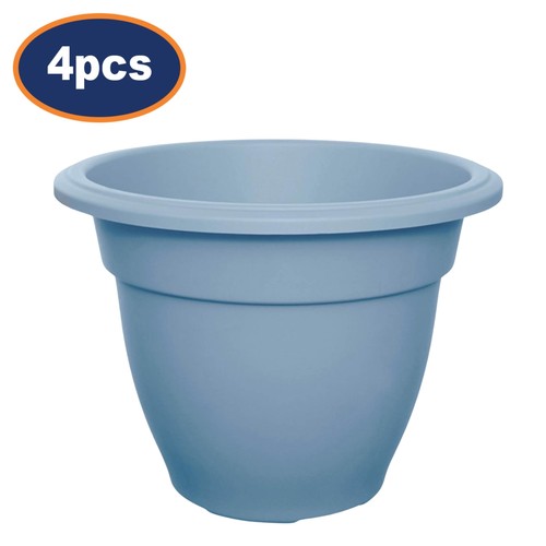 4pcs Blue 30cm Bell Planter Garden Round Basic Flower Plant Pot Recycled Plastic | eBay