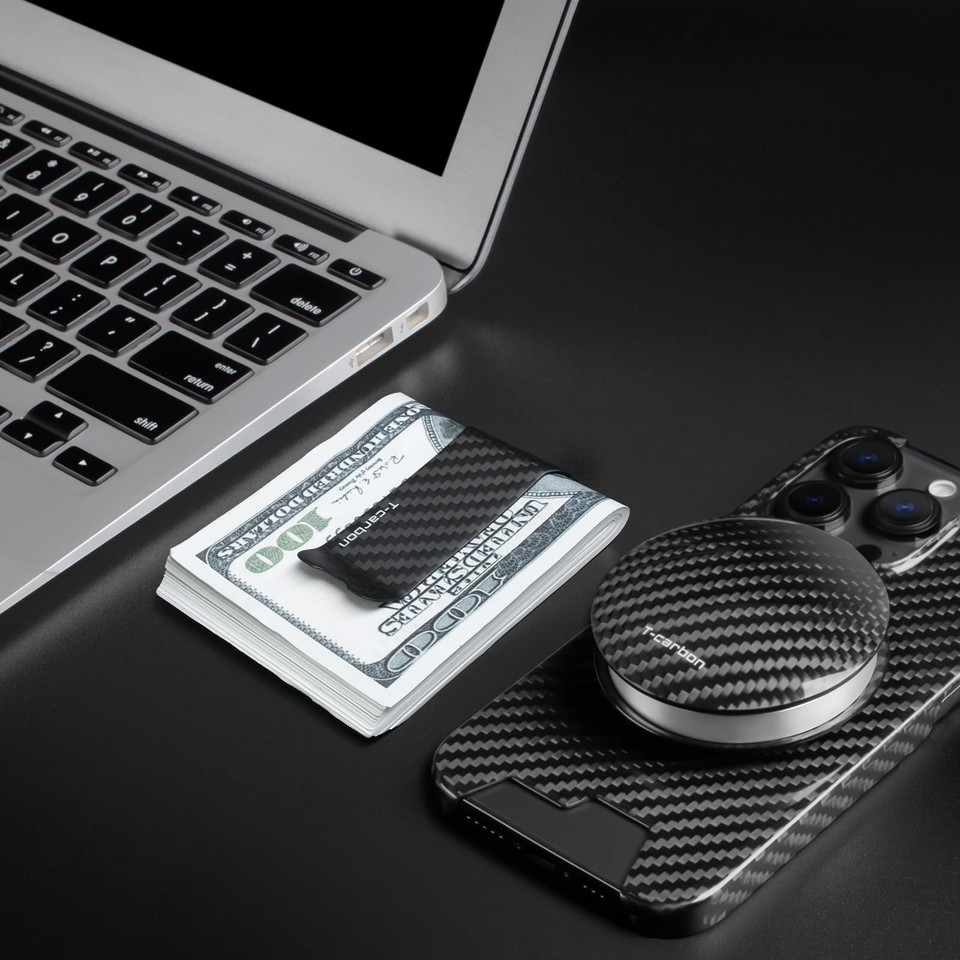 Real Carbon Fiber Money Clip for Men Minimalist Money Holder Cash ...