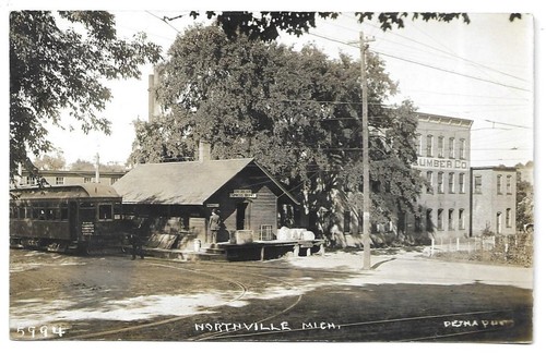 Real Photo Postcard - Detroit United RR Express Office - Northville, MI ...