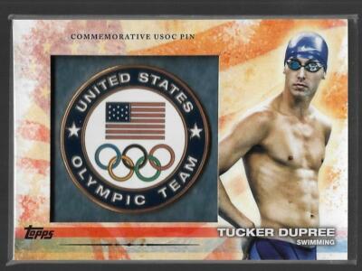 AWESOME 2012 TOPPS OLYMPIC TUCKER DUPREE USOC PIN CARD ~ USA SWIMMING ...
