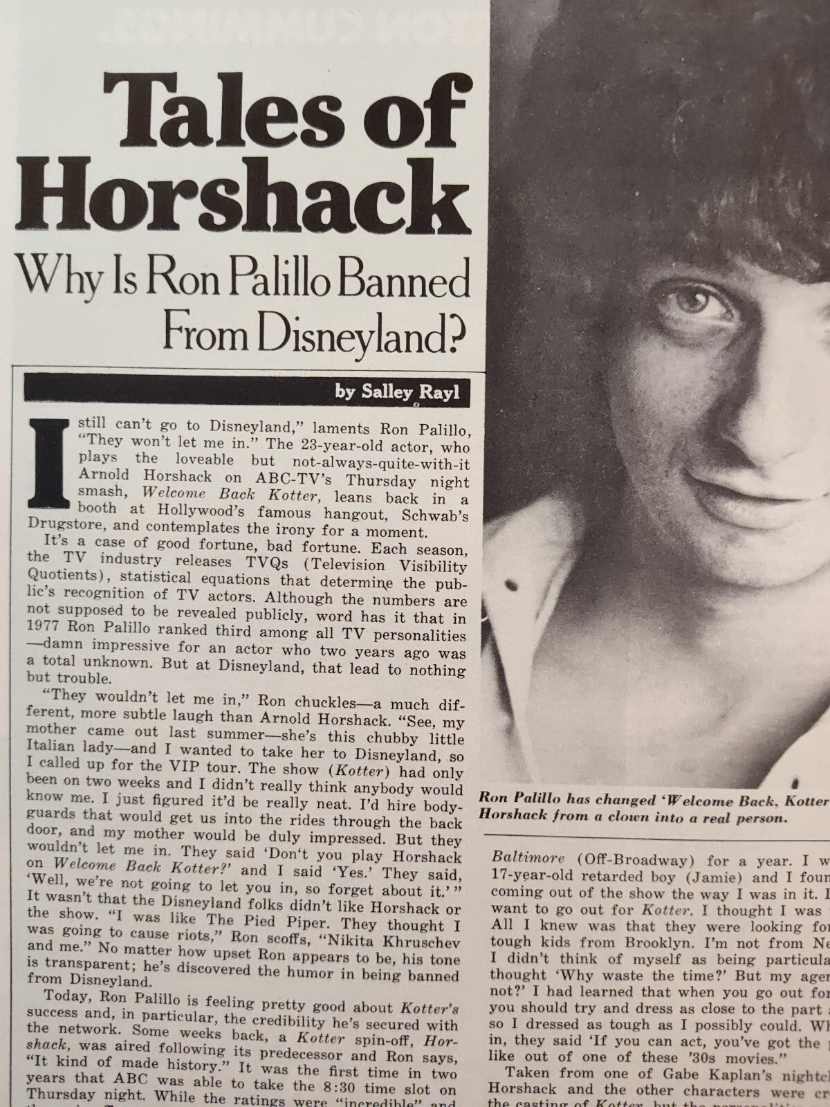 Vintage Article Tales of Horshack Ron Palillo | eBay