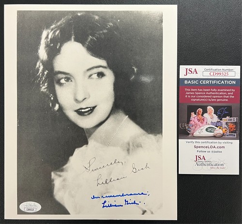 Lillian Gish Signed B&W Photograph JSA Cert w/COA Film Actress '1st ...