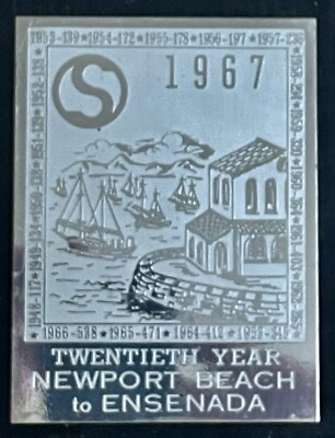 Vintage (Rare) NOSA Newport 2 Ensenada Yacht Race Plaque 4"x3" 1967 ...