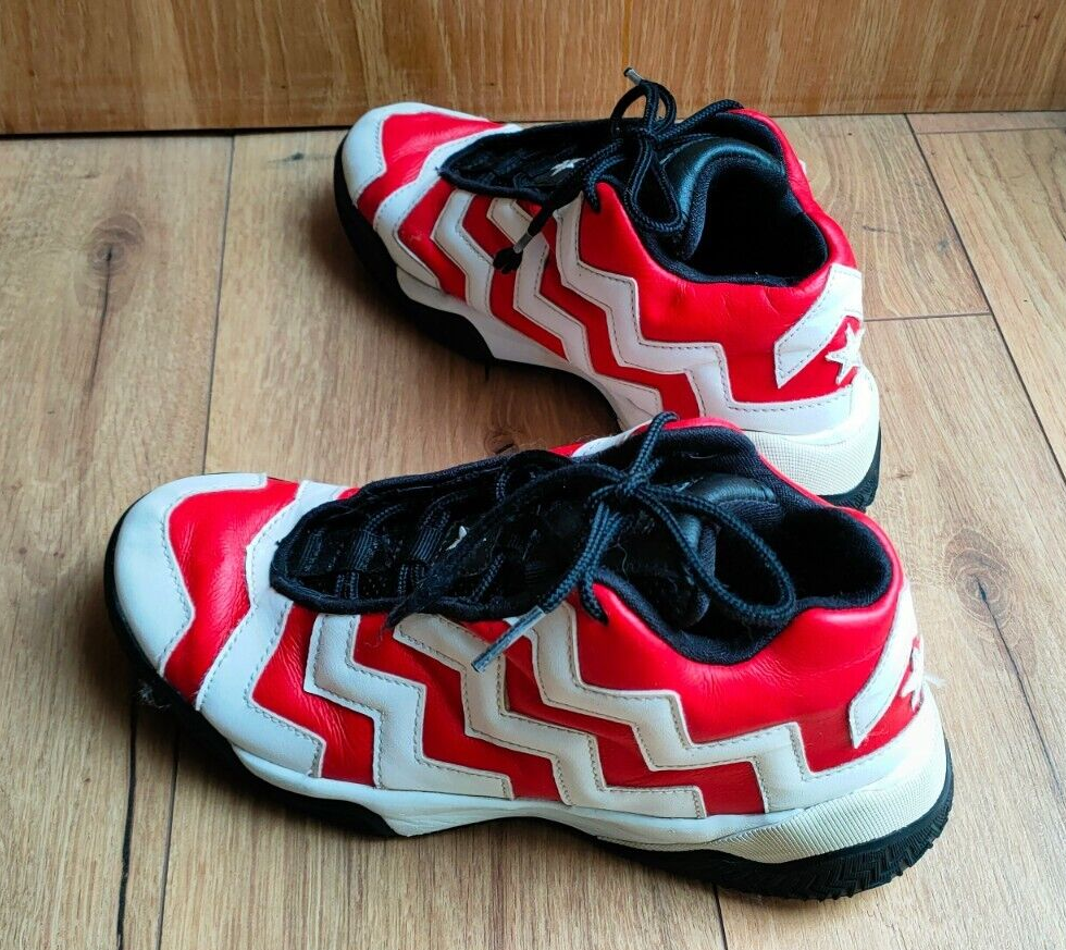 Ladies Red White Zig Zag Leather Converse Voltage Mid Trainers Shoes 3 ...