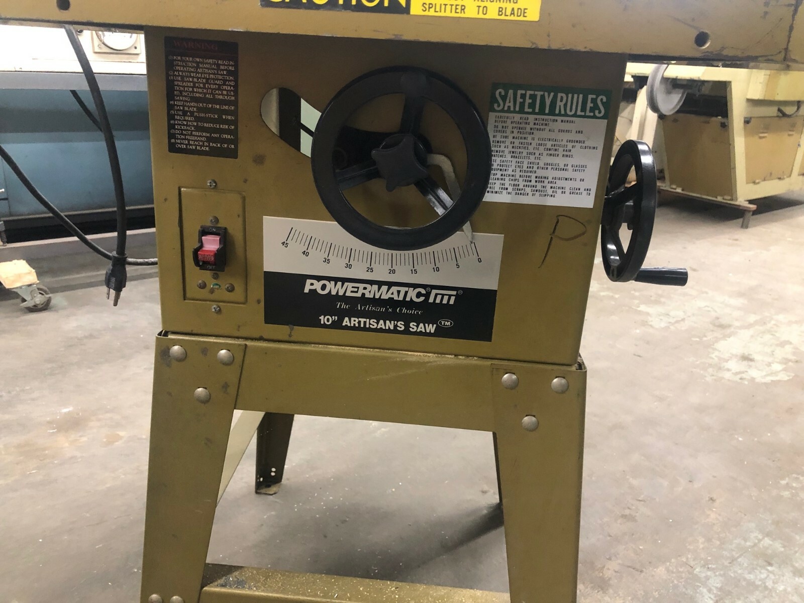 10" Powermatic Artisan Table Saw 20" x 27" Model 63 | eBay