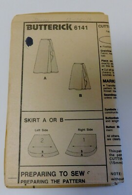 1970’s Butterick Uncut, No Envelope Wrap Skirt Pattern 6141 12-16 | eBay