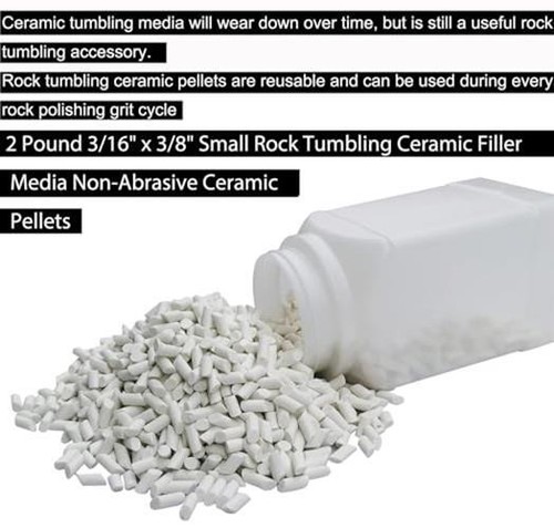 8 LBS Large Weight Rock Tumbler Grit Kit & Ceramic Tumbling Filler ...