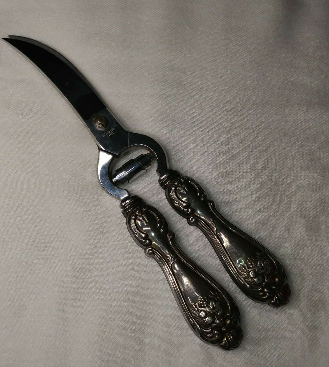Vintage Sterling Silver Handles Kitchen Scissors Pruner Poultry Shears ...