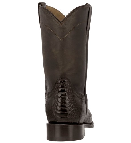 Mens Western Wear Boots Brown Genuine Ostrich Leg Skin Leather Roper ...