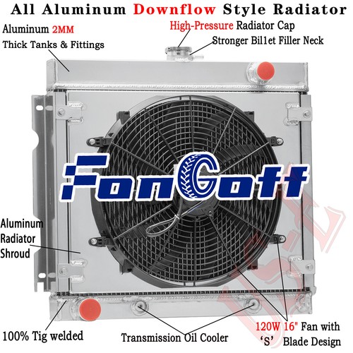 3 Row Radiator Shroud+Fan For 70-72 Dodge Dart Plymouth Duster Valiant ...