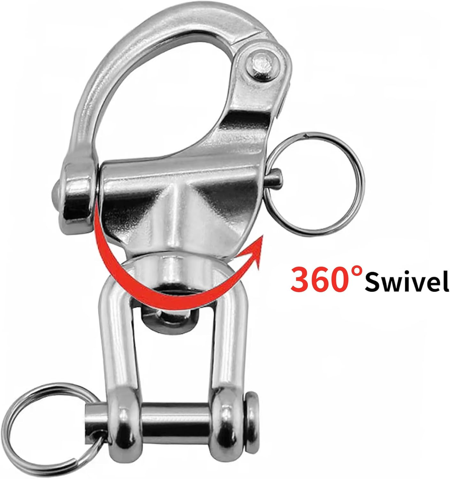 Quick Release Snap Shackle, 316 Stainless Steel, Marine Grade Clevis ...
