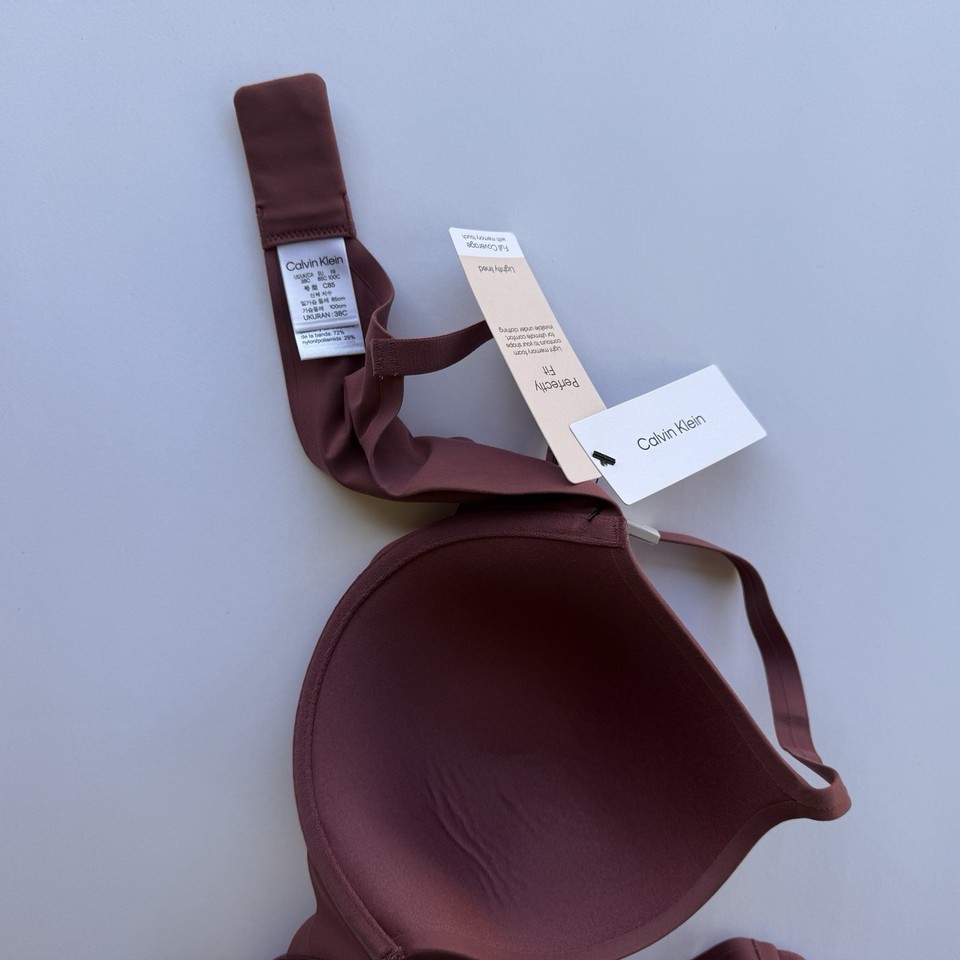 NWT Calvin Klein Lightly Lined Perfectly Fit Full Coverage Bra Mauve ...