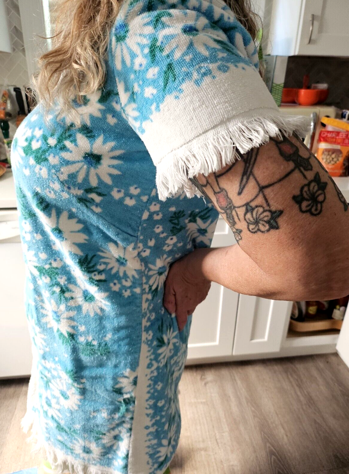 70s Towel Terry Cloth Coverup Tunic Beach Dress Zip Front S-M | eBay