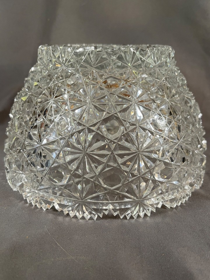 Large Vintage Brilliant style Round Cut Glass Bowl in The Russian ...