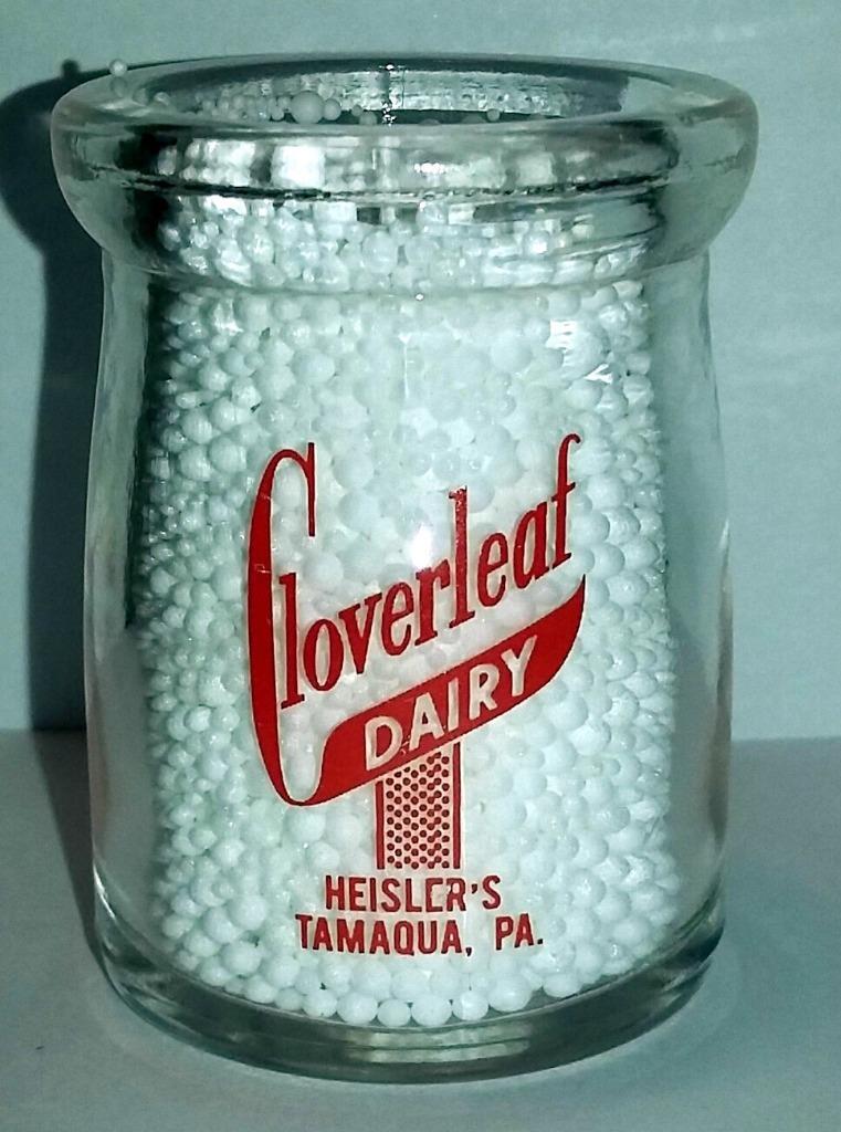 Very Nice Cloverleaf Dairy 3/4 oz. Glass Creamer Bottle Tamaqua, Pa | eBay