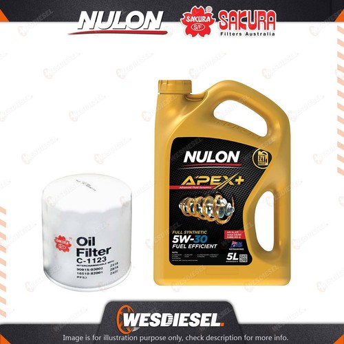 Sakura Oil Filter Nulon 5L APX5W30A5 Engine Oil Kit for Volvo S60 F SRS ...