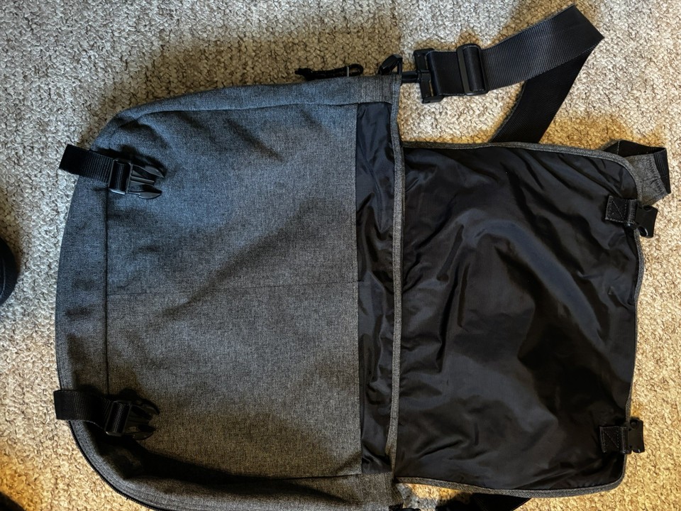 Eastpak Messenger Bag Shoulder Backpack Grey School College Made In USA ...