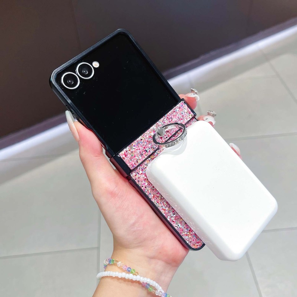 For Samsung Galaxy Z Flip 7/6/5/4/3 Bling Glitter Hinge Protection Mag ...