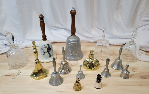 Lot of 15 Vintage Glass and Metal Bells, Great Condition, One Loose ...