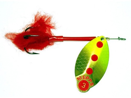 Mepps Lusox Fluo Size: #2 16g Gold Silver Lure Spinnerbait Pike | eBay