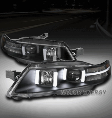 FOR 04-08 ACURA TL LED DRL TUBE PROJECTOR HEADLIGHTS HEADLAMPS BLACK ...