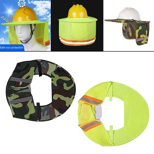Hard Hat Sun Shade, Full Brim Mesh Neck with Reflective Strip, Neck ...
