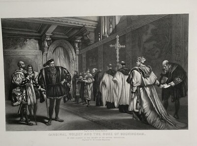 Original Cardinal Thomas Wolsey And The Duke Of Buckingham Engraving ...
