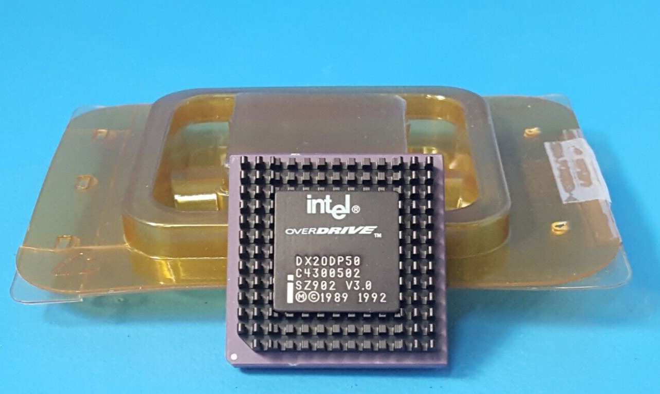 VINTAGE PROCESSOR, DX20DP50, INTEL OVERDRIVE, SZ902, 50MHZ, 169PIN GOLD ...