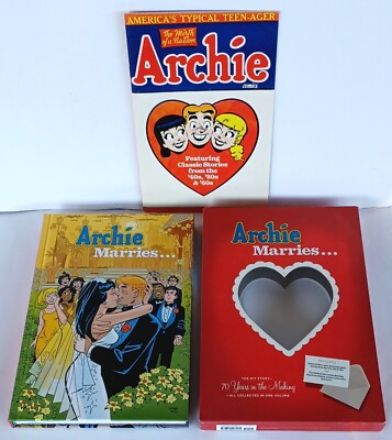 ARCHIE MARRIES...- HARDBACK WITH DIE CUT SLIPCASE + ARCHIE COMIC ...