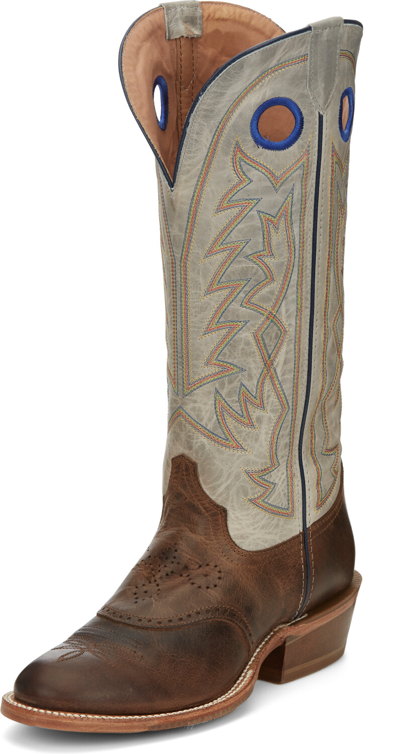 Tony Lama 15in Buckaroo Mens Grey/Brown Henley Leather Cowboy Boots | eBay