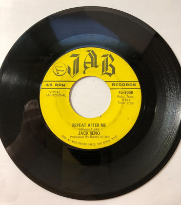 JACK RENO 45 RPM Vinyl Record YOU'RE GONNA HAVE TO COME & GET IT JAB ...