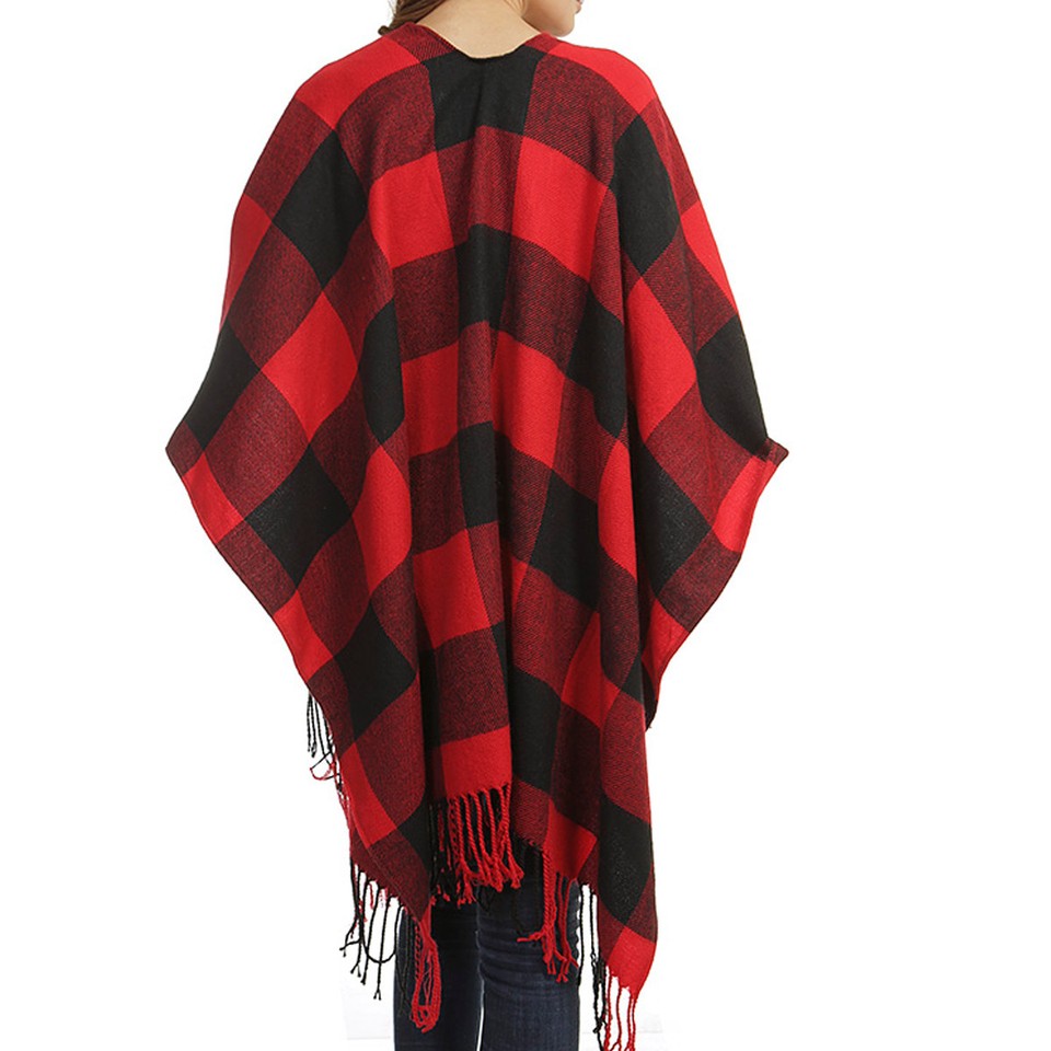 Winter Aztec Kimono New Print Fringed Colorful Oversize Poncho Blanket ...
