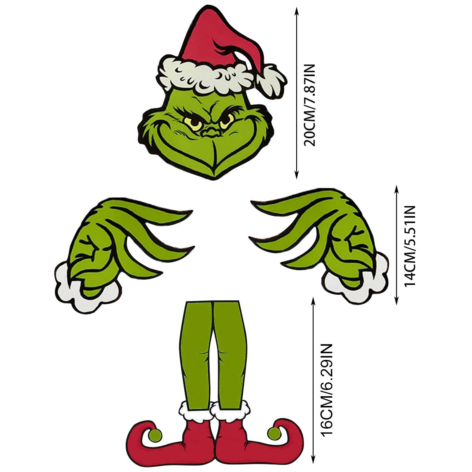 Grinch Arm Leg Head Ornaments Holder Christmas Tree Decorations Xmas ...
