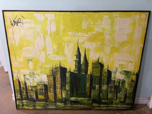 Artist Lee Reynolds, large modern cityscape painting | eBay