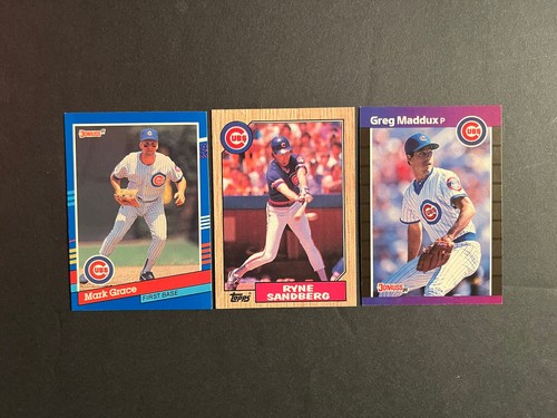 1987-90 Topps Chicago Cubs 3 card lot - Mark Grace, Ryne Sanberg, Greg ...