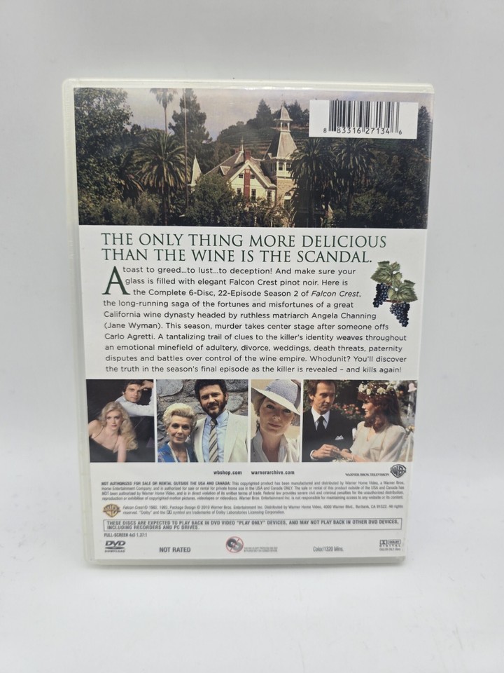 Falcon Crest: The Complete Second Season-6-DVD Set Jane Wyman Lorenzo ...