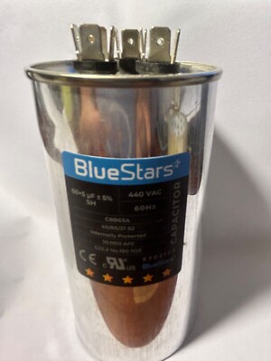 Blue Star capacitor 60+5 uf 440 vac 60 hz CBB65A C22.2 No.190 1123 | eBay