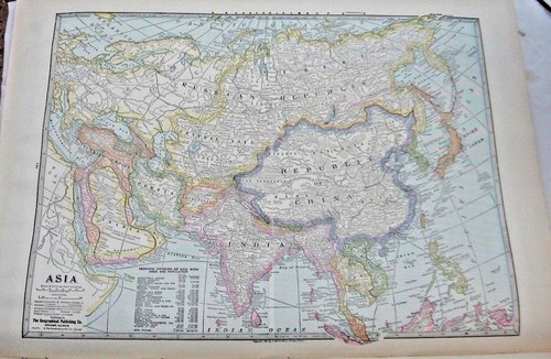 1933 Map Of Asia From The Commercial Atlas of the World | eBay