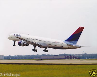 DELTA AIR LINES - 757 VINTAGE LIVERY LH TAKE OFF PHOTO- COLOR 8 X 10 ...