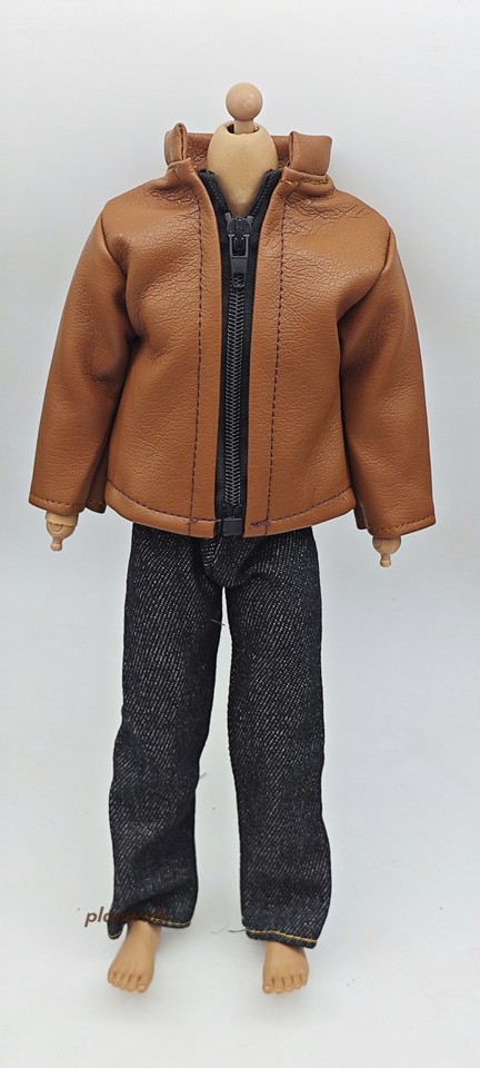 1Set Male Soldier Leather Coat Pants 1/6 Scale 12" Action Figure Suit ...