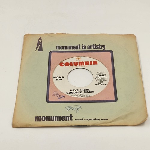 Lot of 7 Promo Vinyl Records 7" Early 1970's Various Genres with Paper ...