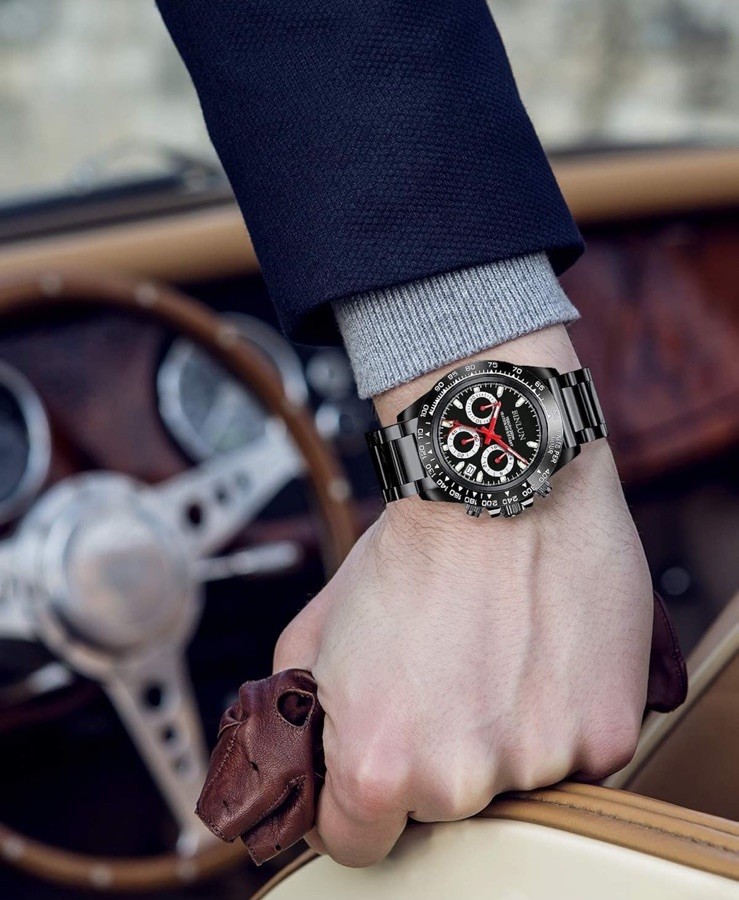 BINLUN Stainless Steel Black Replacement Watch Strap with Butterfly ...