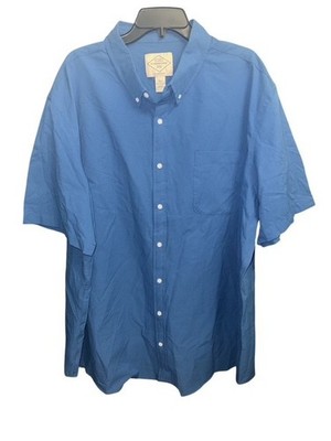 St John's Bay 3XLT Shirt Blue Classic Fit Stretch Breathable Pocket ...