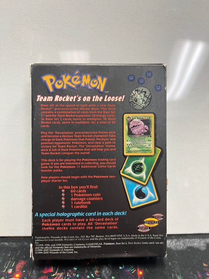 Vintage Pokemon TCG Team Rocket Devastation Theme Deck EMPTY Display Box | eBay