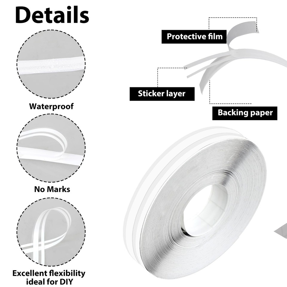 White Automotive Pinstriping Tape 1/8" 1/4" Car Pinstripe Decal Sticker ...