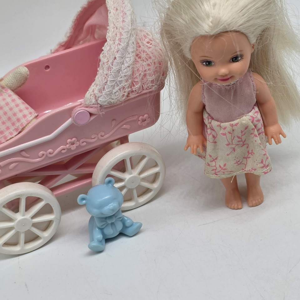 BARBIE DOLL 2002 KELLY TINY STEPS B2823 Ragdoll Rag Doll Stroller | eBay